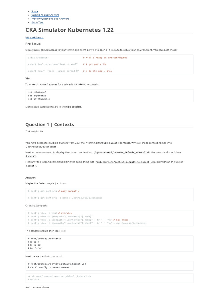 Killer Shell - CKS CKA CKAD Simulator | PDF | Computing | Computer Science