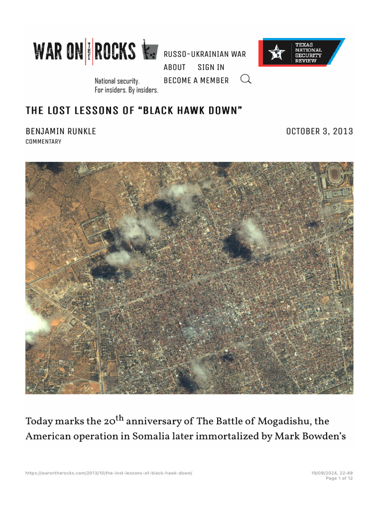 Lessons from the Battle of Mogadishu | PDF | Military