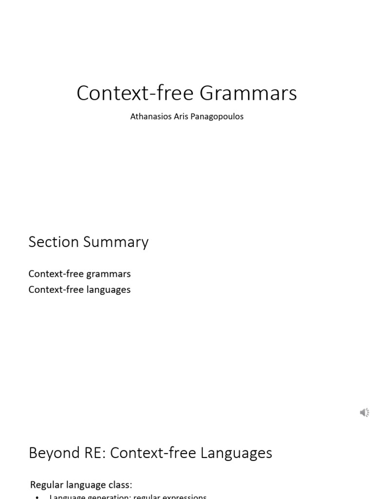 18 Context-Free Grammars | PDF | Formalism (Deductive) | Language Mechanics