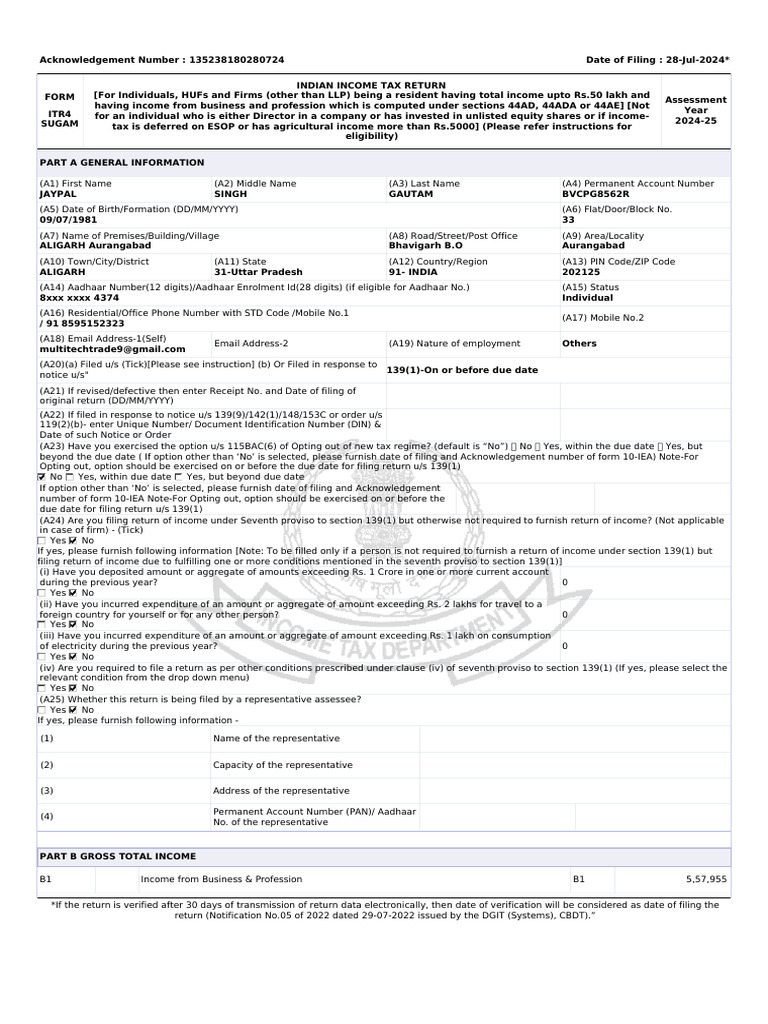 ITR 2023-24 | PDF | Tax Deduction | Pension