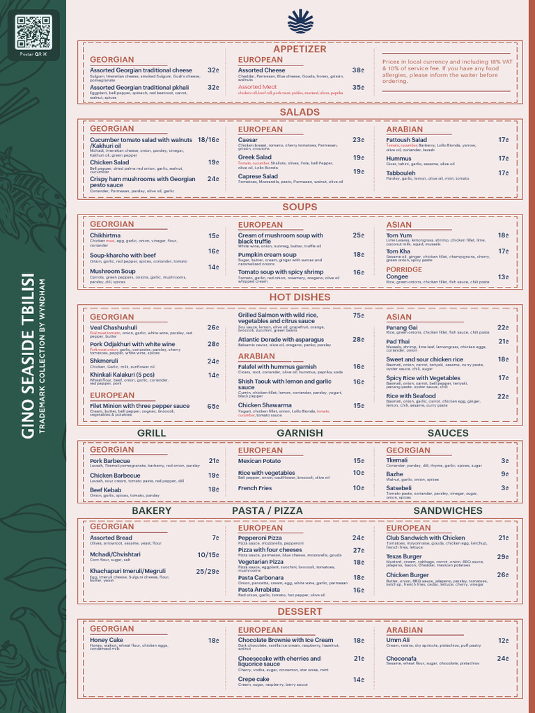 Gino Seaside Tbilisi Restaurant Menu NEW FOOD02 | PDF