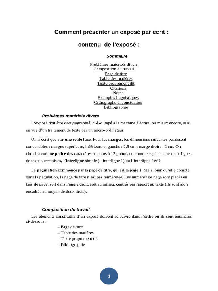 Guide complet pour rédiger un exposé | PDF | Guillemet | Linguistique