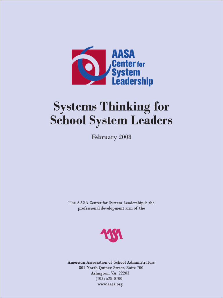 Systems Thinking Toolkit for School Leaders | PDF | System | Leadership