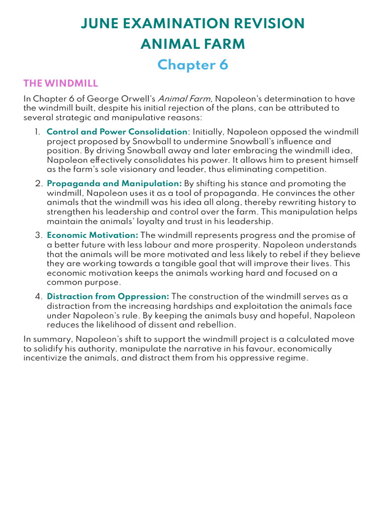 Animal Farm Chapter 6 Analysis | PDF | Propaganda