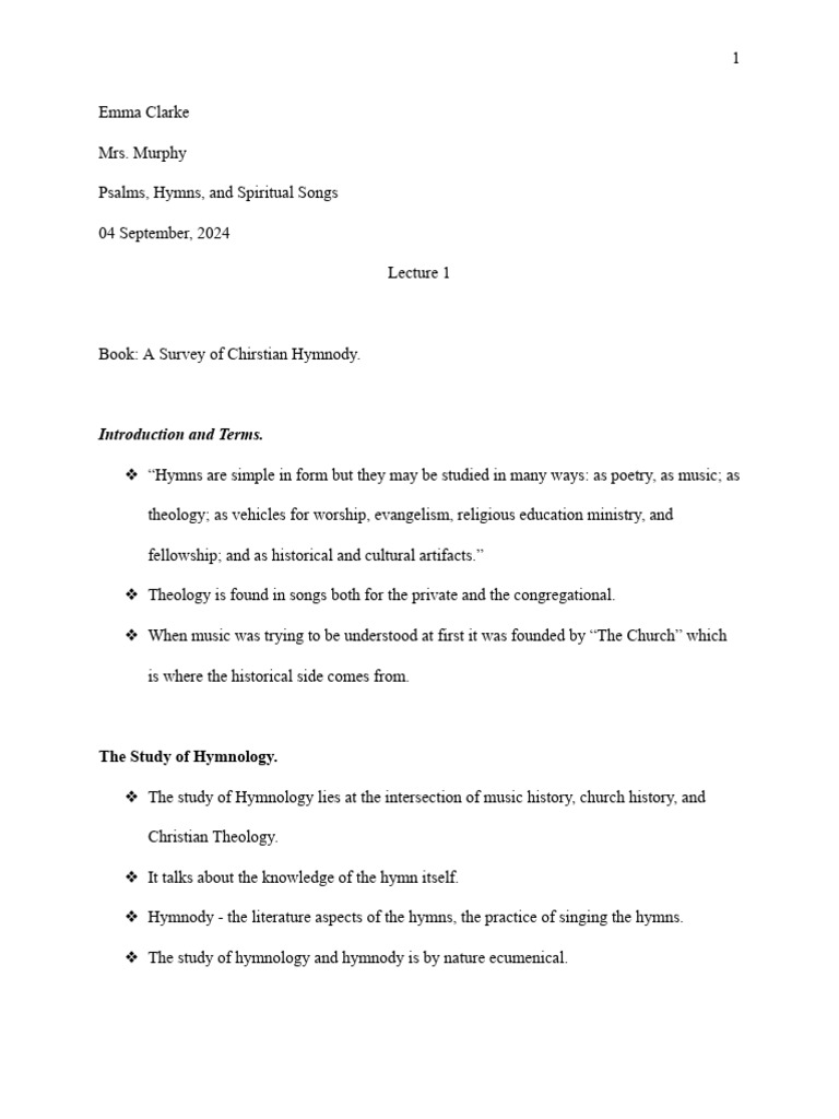 Pslams, Hymns, and Spiritual Songs | PDF | Hymns | Psalms