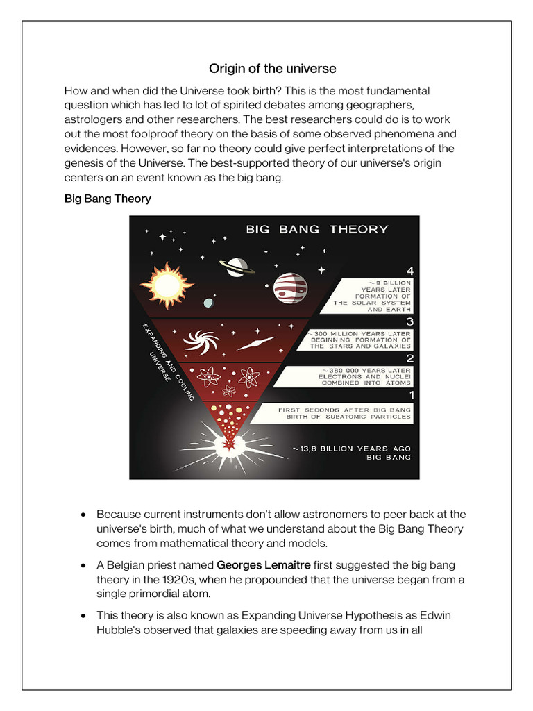 Big Bang Theory and Universe Formation | PDF | Universe | Big Bang