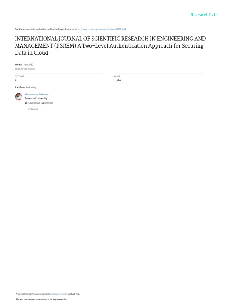 International Journal of Scientific Research in Engineering and ...