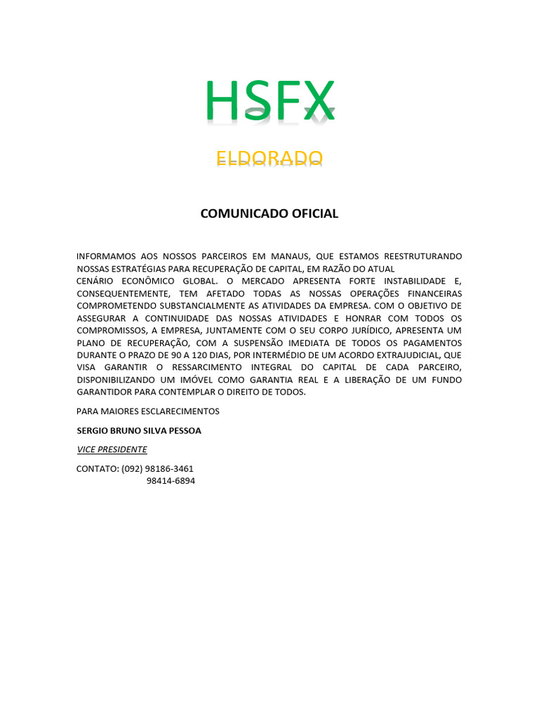 HSFX - O comunicado 2021 | PDF