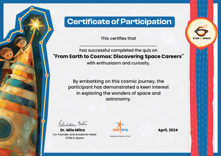 Earth To Cosmos Certificate | PDF