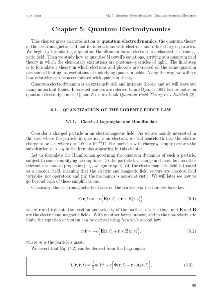 PH7024_05_qed | PDF | Field (Physics) | Hamiltonian (Quantum Mechanics)