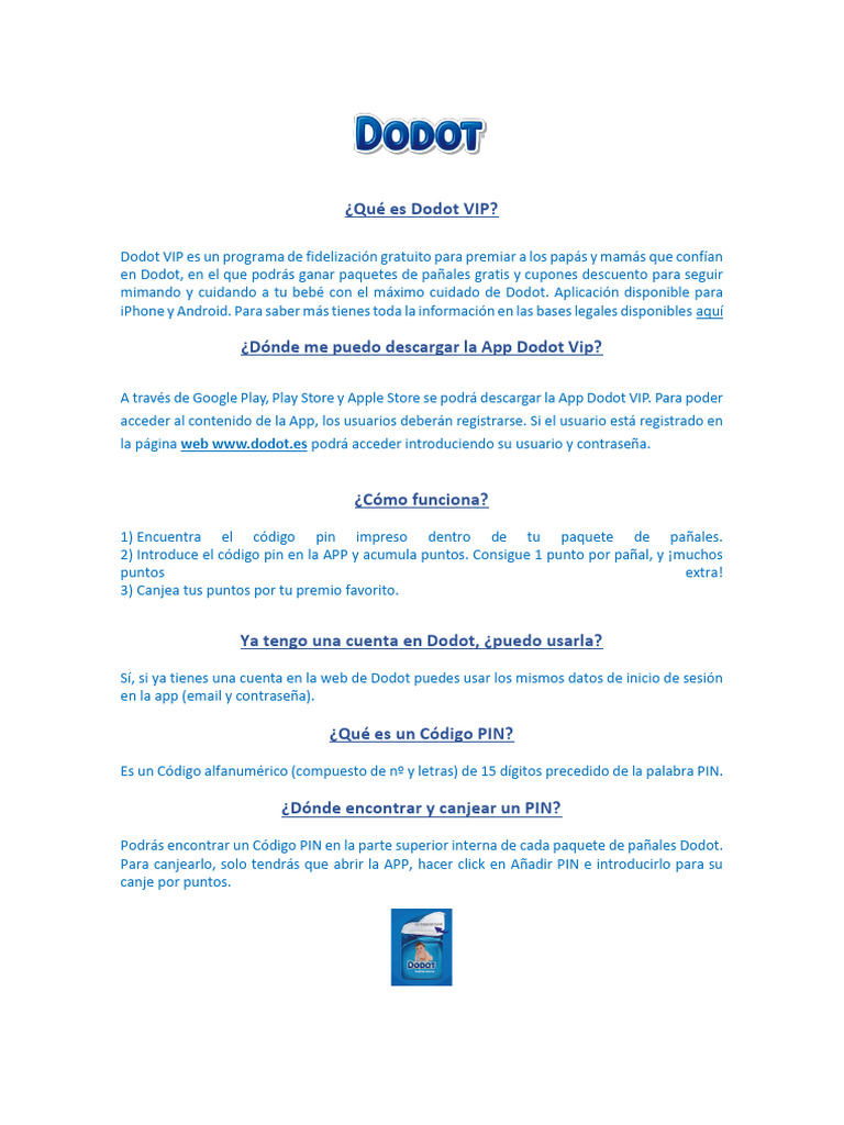 Programa Dodot VIP: Muestras y Premios | PDF | Aplicación movil | Cupón