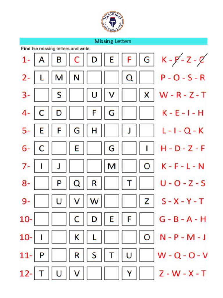 3. Sınıf Alphabet Ex | PDF