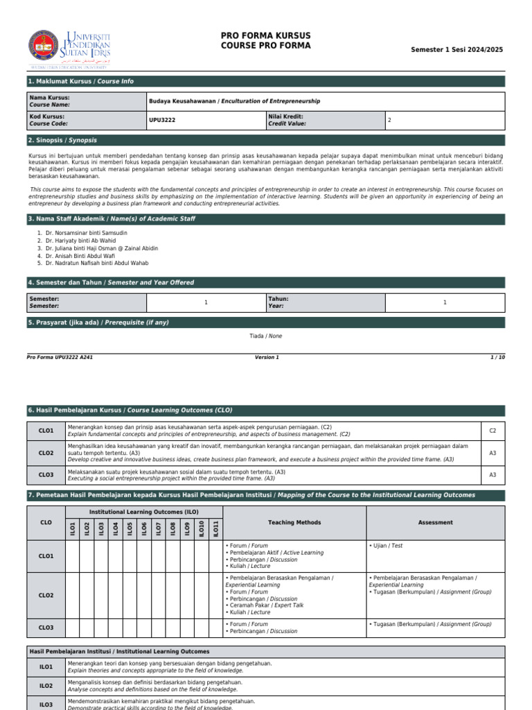 Pro Forma Kursus Course Pro Forma | PDF