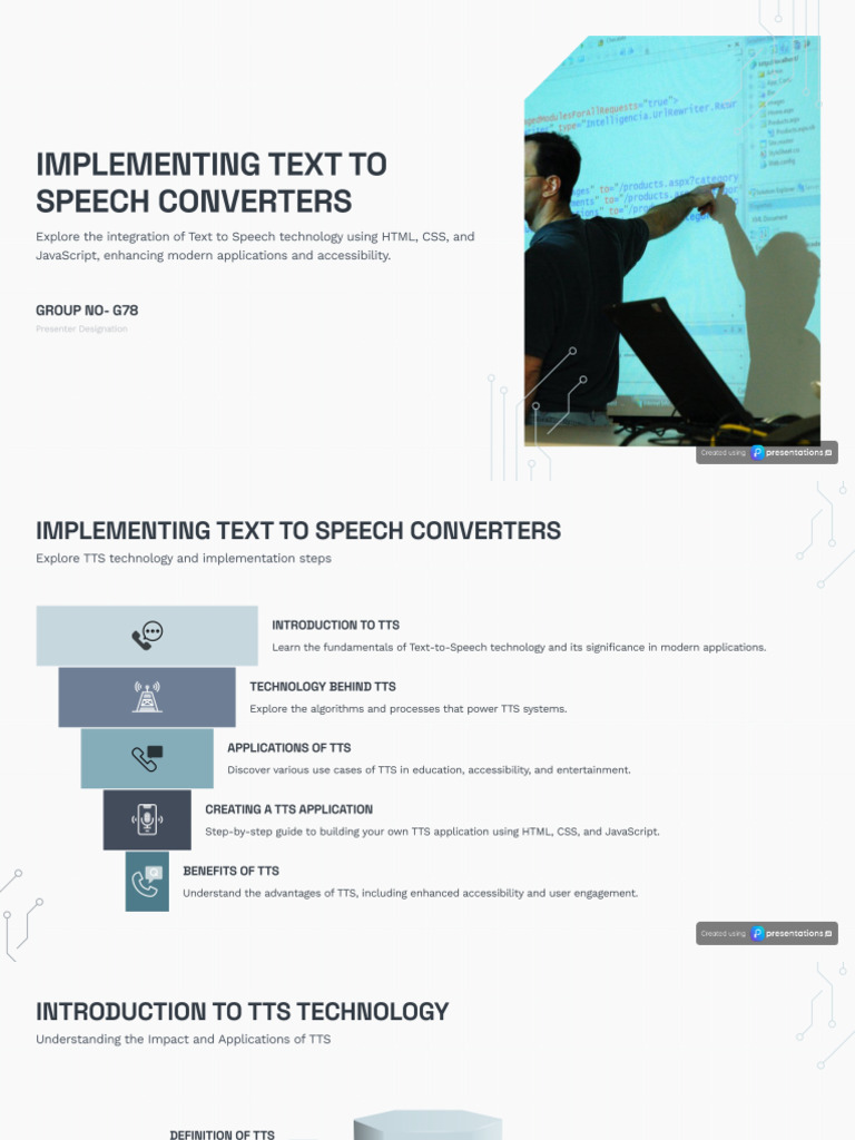 Text To Speech Converter Using HTML CSS JavaScript Presentation | PDF Text To Speech Converter Using HTML CSS JavaScript Presentation | PDF