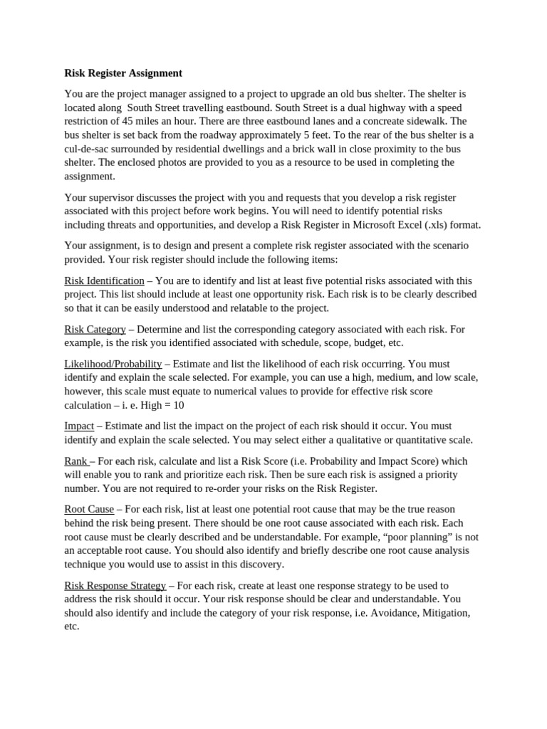 Risk Register Assignment | PDF | Risk