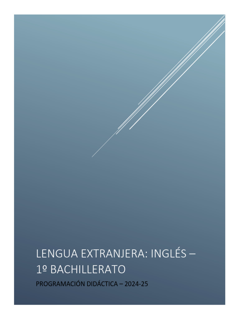 Programación Didáctica 1º Bachillerato 2024-25 | PDF | Evaluación | Plan de estudios