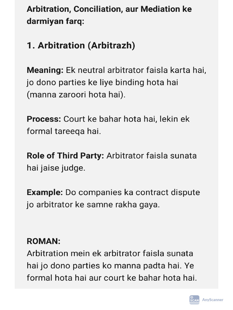 DIFFERENCE - Arbitration-Conciliation-Mediation | PDF