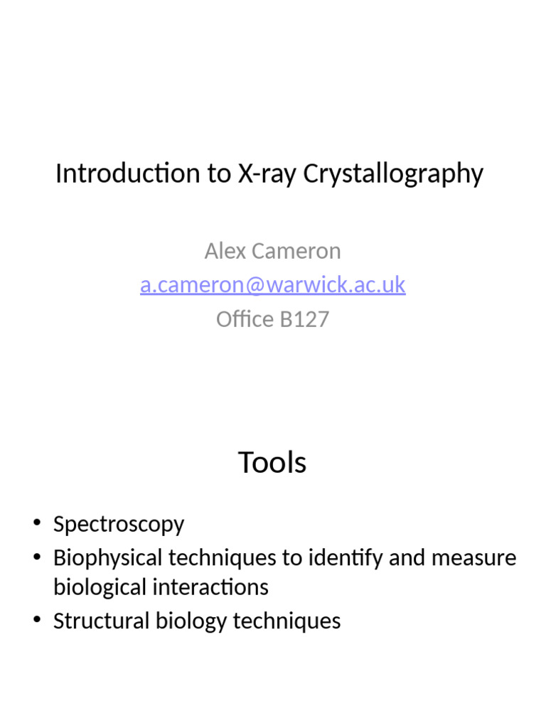 Crystallography Lf219 2024 l1 | PDF | X Ray Crystallography | Microscopy