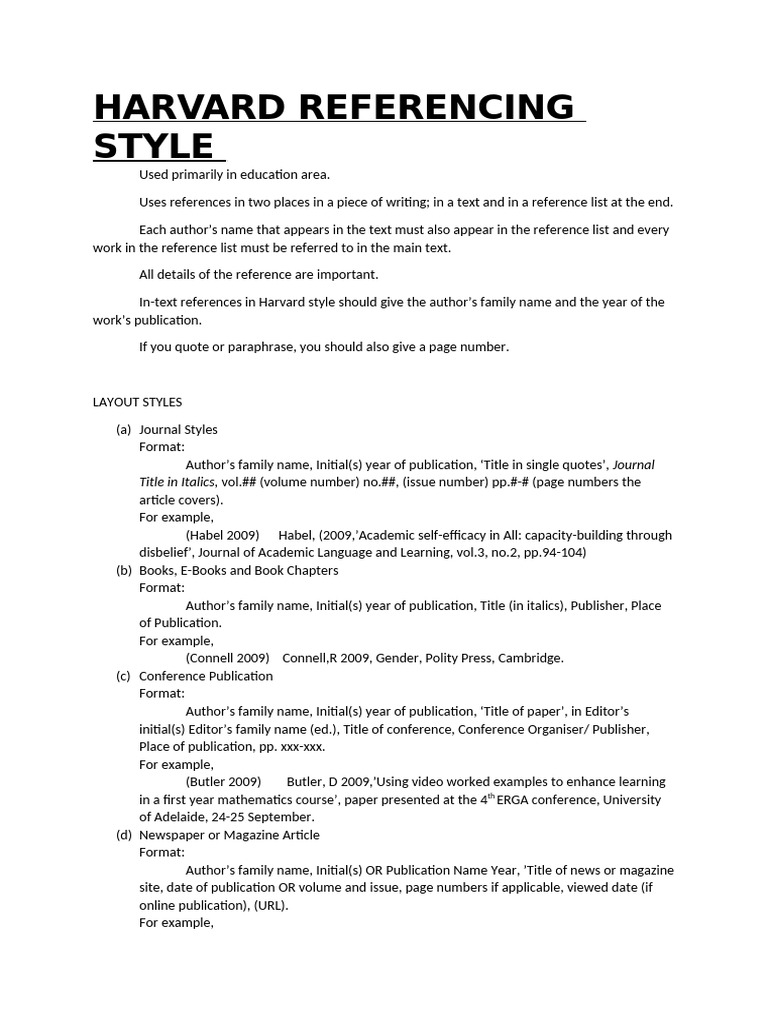 HARVARD REFERENCING STYLE | PDF