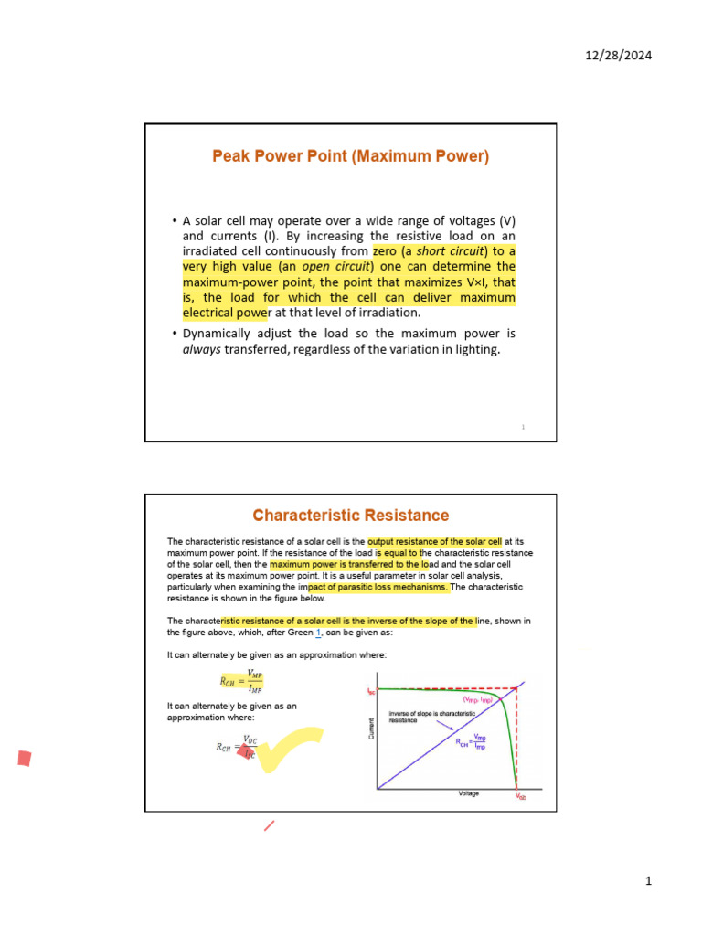 solar cell characteristics- | PDF | Electrical Resistance And ...