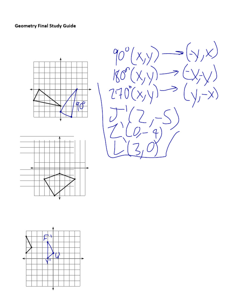 Geometry Final Exam Study Guide | PDF | Angle | Elementary Geometry