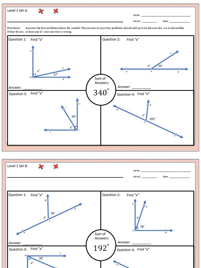 Ryleigh Scruggs - SumItUp Complementary and Supplementary Angles Activity | PDF | Elementary ...