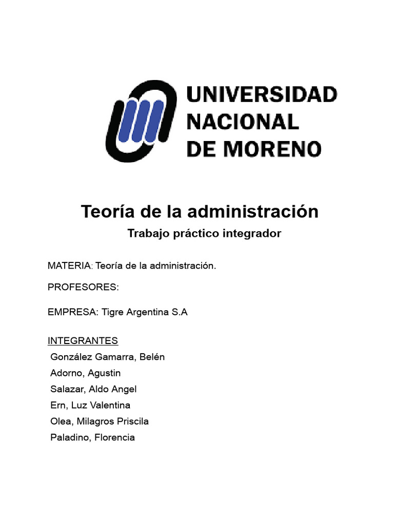 TP Integrador. Teoria de La Adm | PDF | Business | Calidad (comercial)
