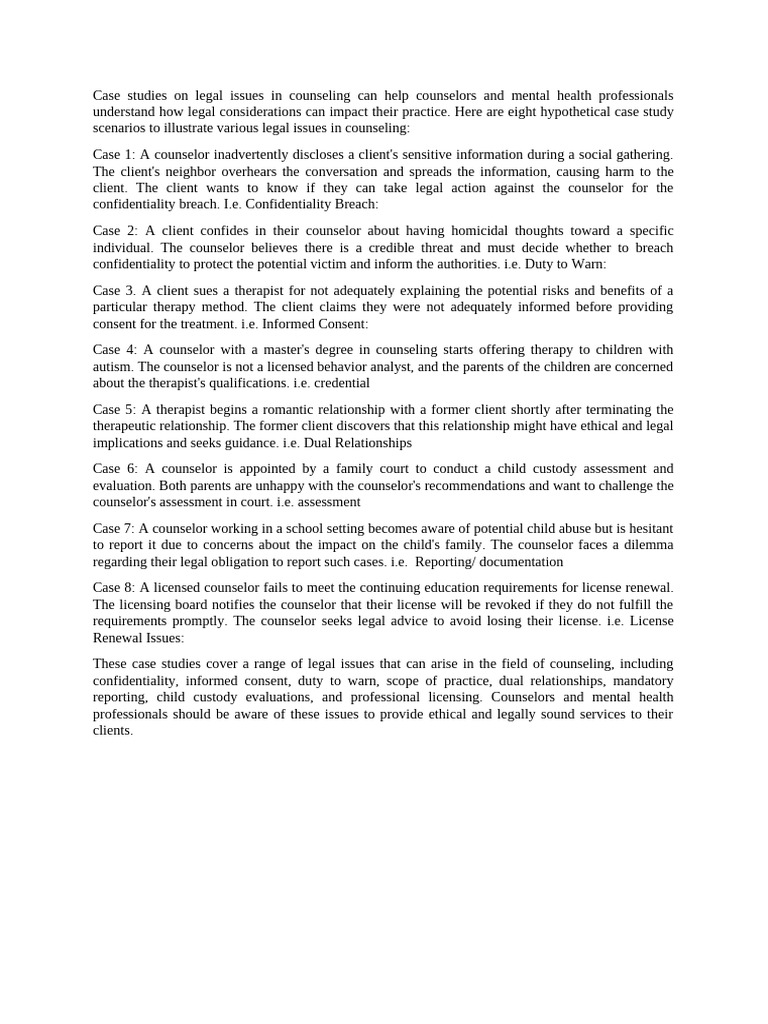 1. Group Task - Case Study | PDF | Psychotherapy | Confidentiality