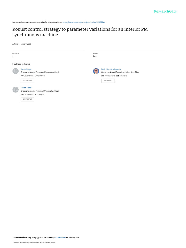 Robust Control Strategy To Parameter Variations Fo | PDF | Engines ...