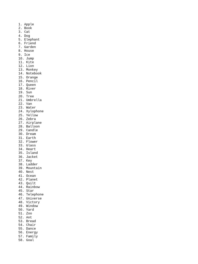 200 English Words List | PDF