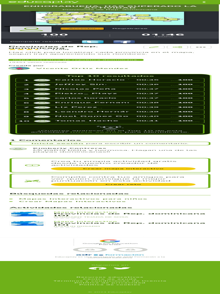 Mapa Interactivo Provincias de Rep. Dominicana (Mapa Interativo de Republica Dominicana.) | PDF