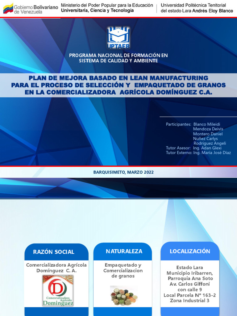 25-03-2022 Presentacion Final Proyecto | PDF | Lean Manufacturing ...