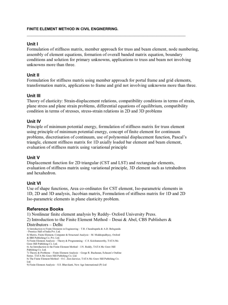 FEM CIVIL ENGINEERING | PDF | Finite Element Method | Force