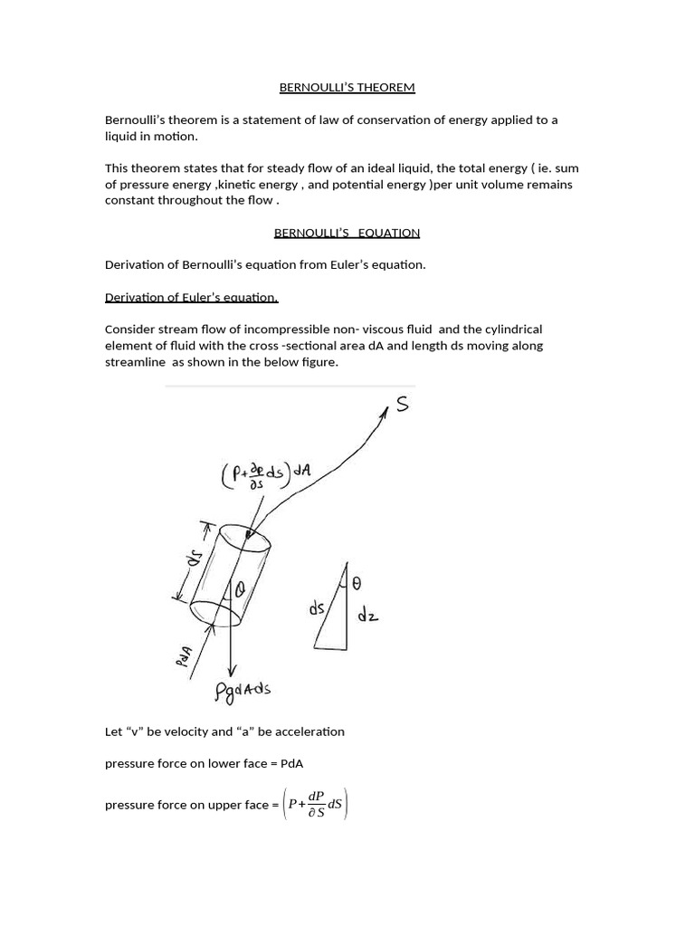 BERNOULLI | PDF | Fluid Dynamics | Mechanics
