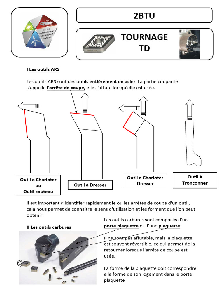 Outils à charioter et à dresser | PDF | Métallurgie