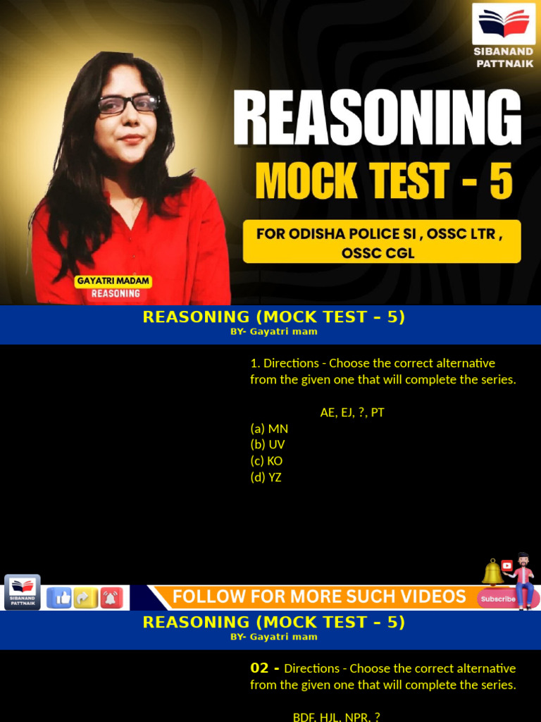 Reasoning Mock Test 5 | PDF