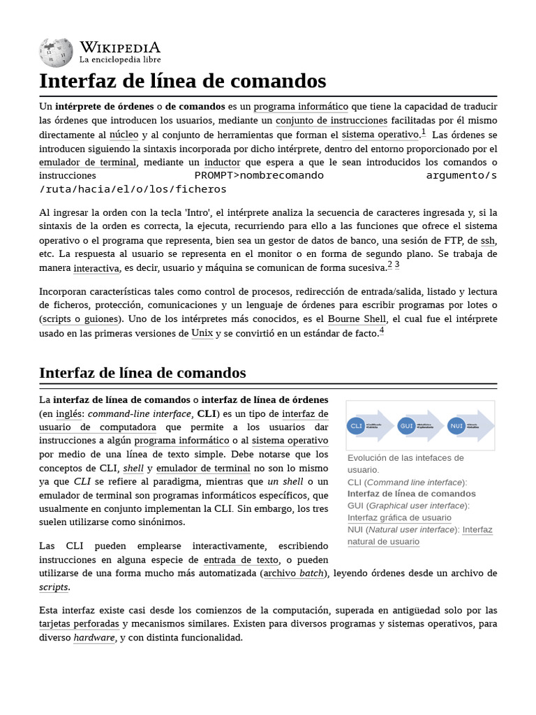 Interfaz de Línea de Comandos | PDF | Interfaz de línea de comando ...