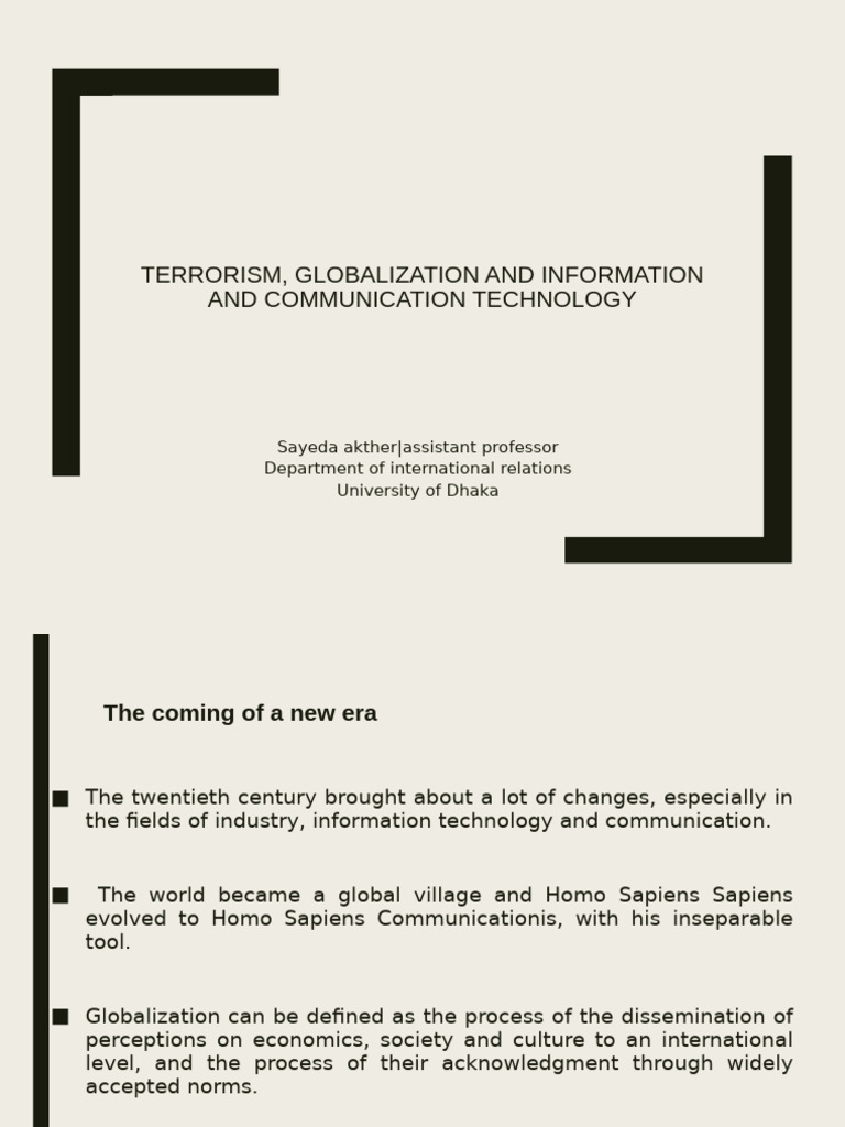 Impact of ICT on Global Terrorism | PDF | Islamic Terrorism | Globalization