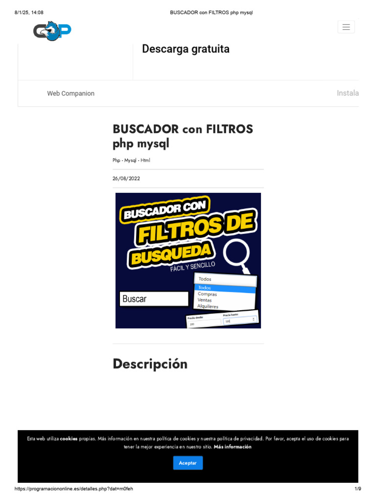 BUSCADOR Con FILTROS PHP Mysql | PDF | Cookie HTTP | Php