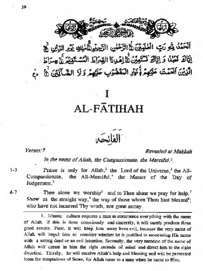 001 Al-Fatihah Text | PDF | God In Islam | Worship