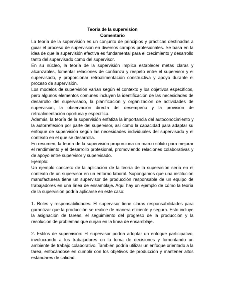 Teoria de La Supervision | PDF | Toma de decisiones | Teoría