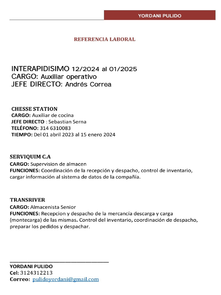 Cv Actualizada Enero 2025 | PDF