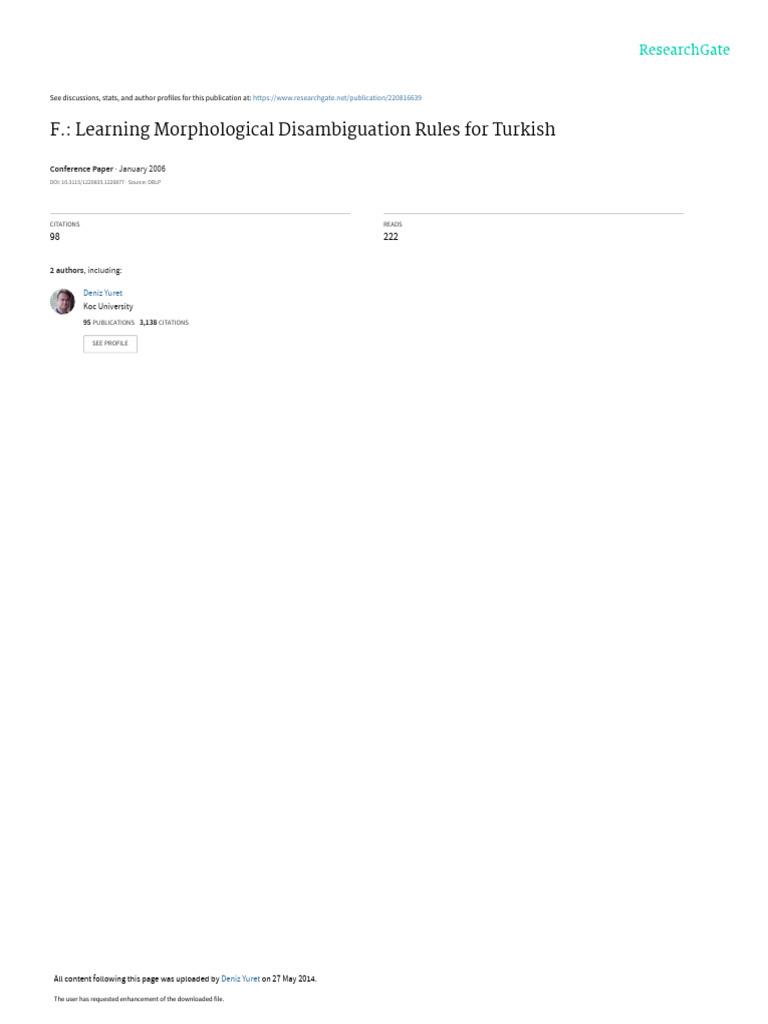 F_Learning_Morphological_Disambiguation_Rules_for_ | PDF | Morphology ...