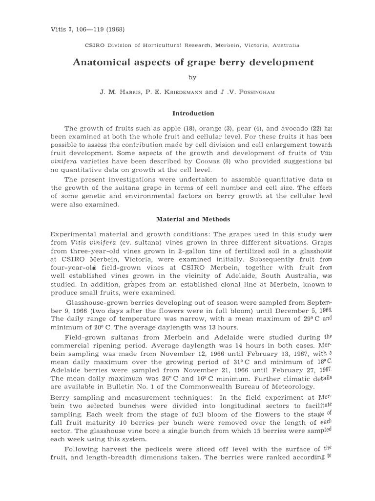 1968-Harris, Et Al.-Anatomical Aspects of Grape Berry Development | PDF ...