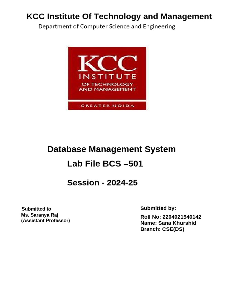 DBMS Lab File.pdf | PDF | Data | Information Retrieval DBMS Lab File.pdf | PDF | Data | Information Retrieval