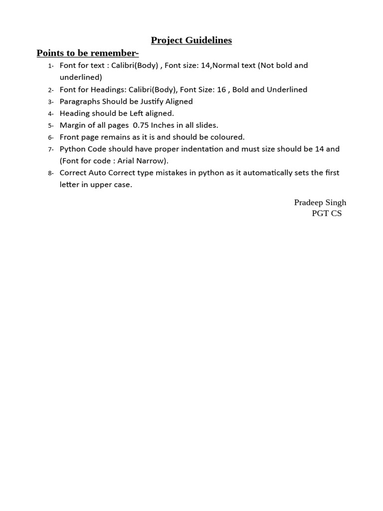 Project Guidlines | PDF