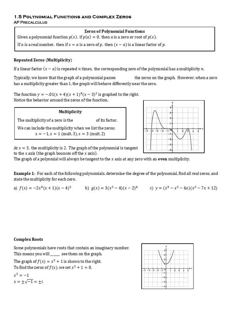 1 5n Complex Zeros Graph Even Odd Copy Pdf Zero Of A Function
