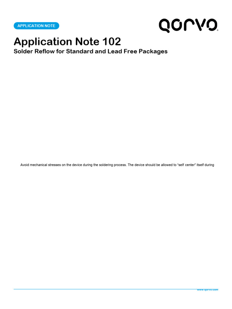 Custom-Mmic-Appnote-102-Solder-Reflow-Standard-And-Lead-Free - Packages | PDF