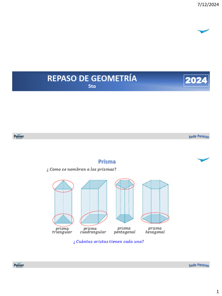 5to Sem 8 Repaso Geo 2024 | PDF | Formas geométricas | Geometría euclidiana