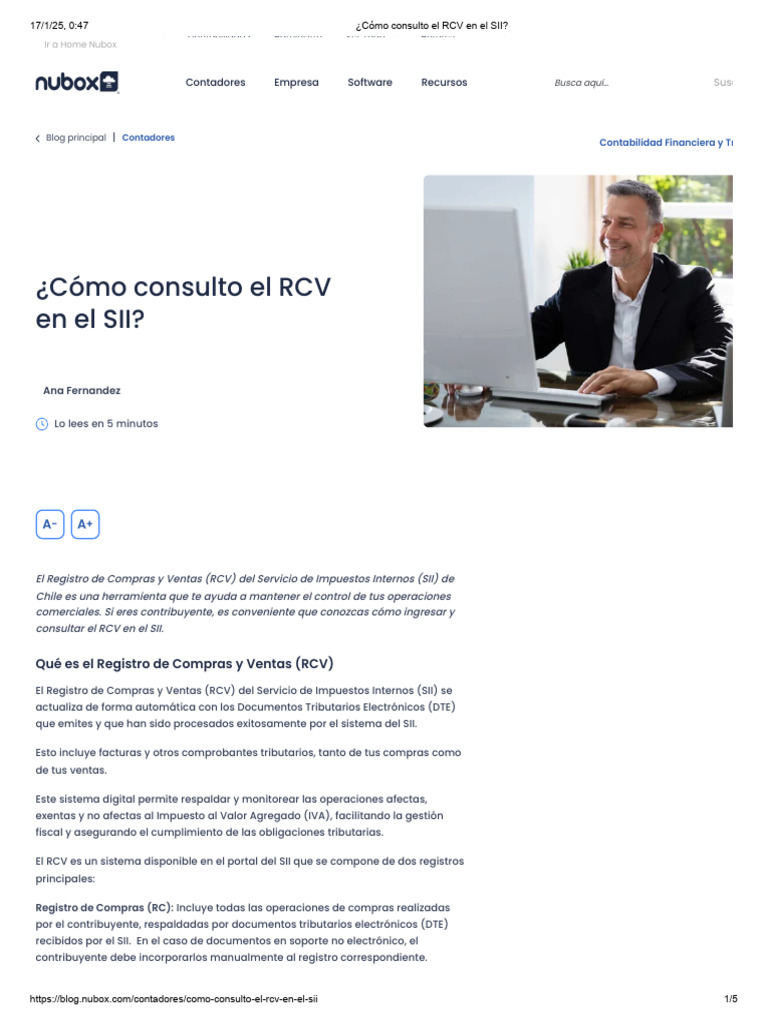 ¿Cómo Consulto El RCV en El SII | PDF | Contabilidad | Business